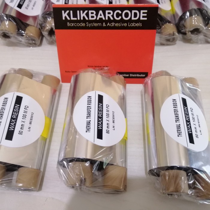 Jual CARBON RIBBON BARCODE UKURAN 80 X 100 METER ( PREMIUM WAX RESIN ...