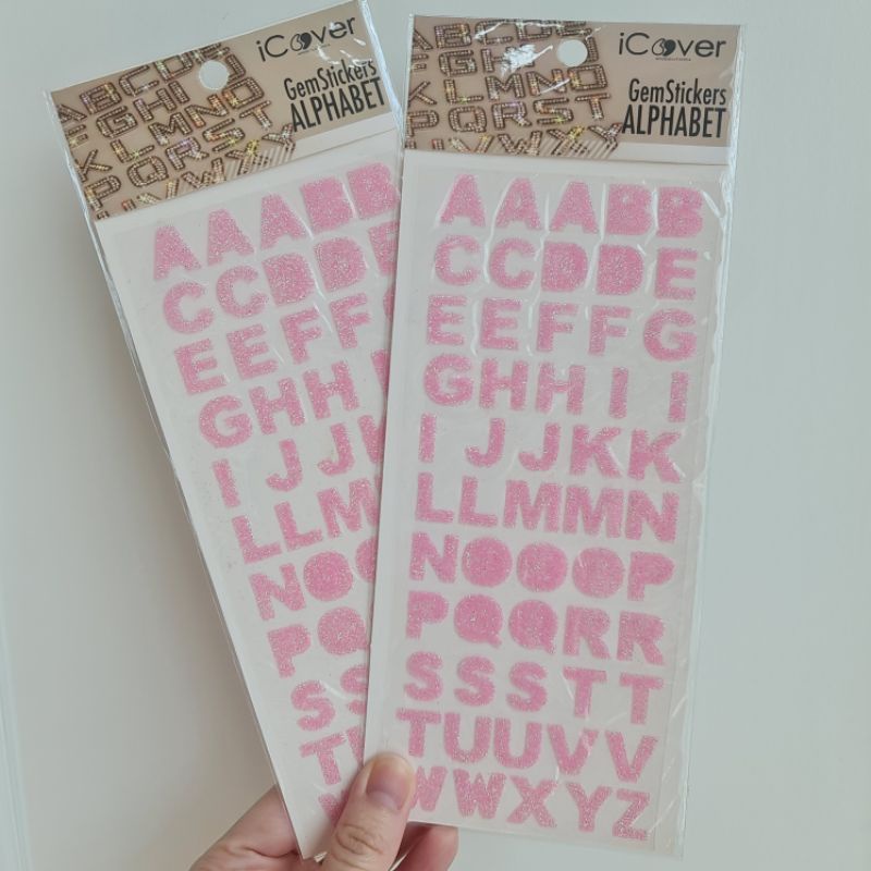 Jual Pink Glitter Alphabet Sticker Deco Stickers Huruf Abjad Abecedario ...