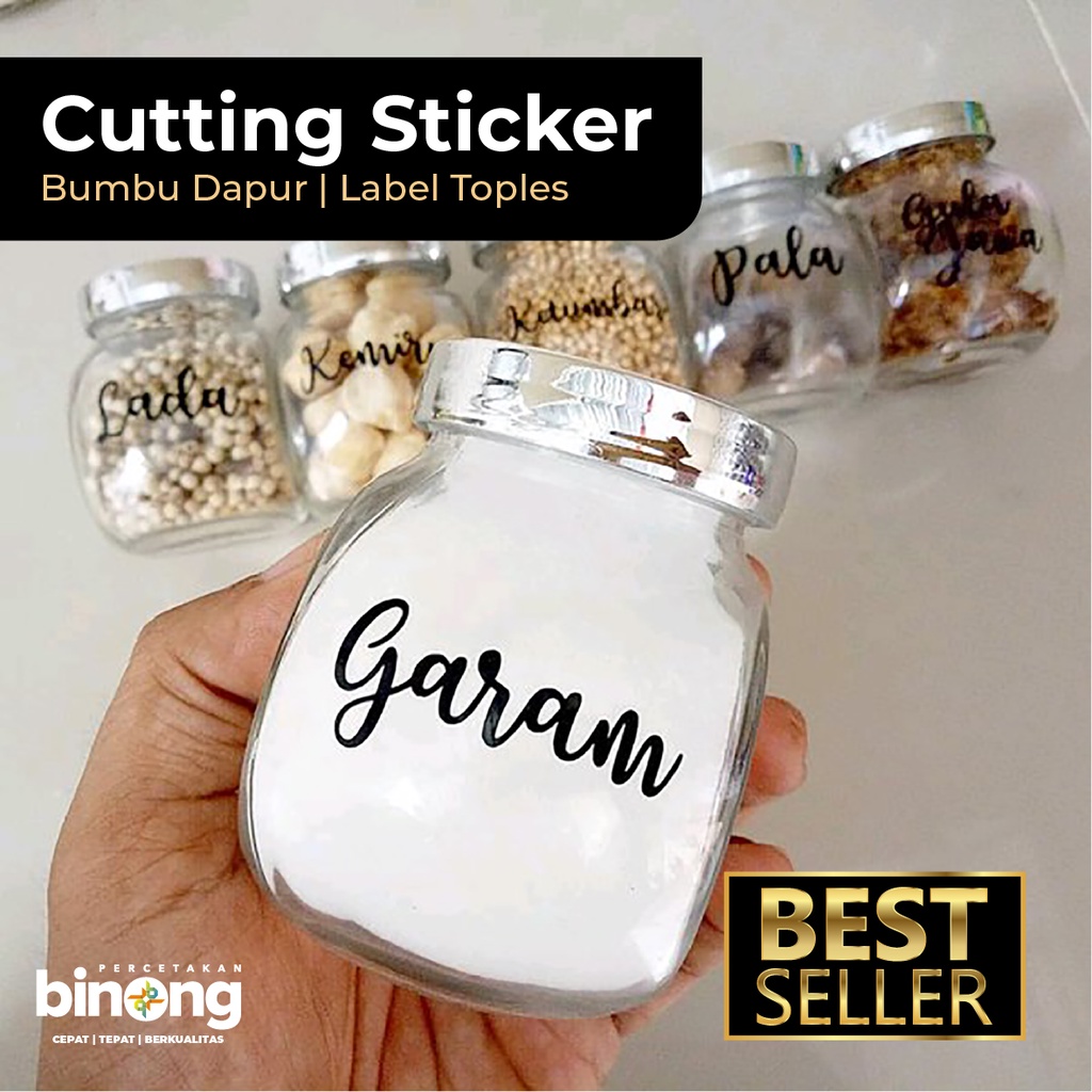 Jual Sticker Cutting Stiker Bumbu Dapur Label Toples Botol Jar 2cm ...