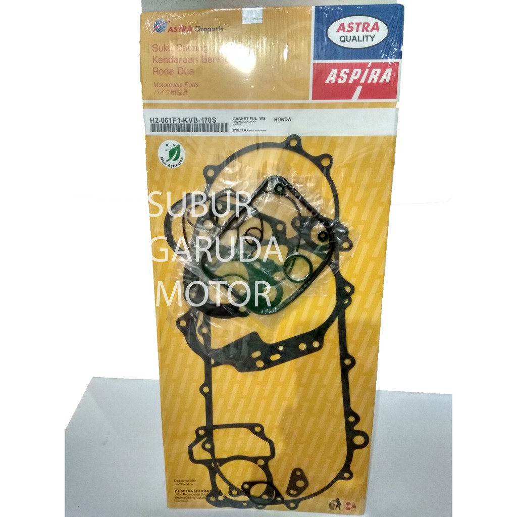 Jual PAKING GASKET FULL SET VARIO 110 KARBURATOR MERK ASPIRA KUALITAS ORISINIL ASTRA OTOPARTS ...