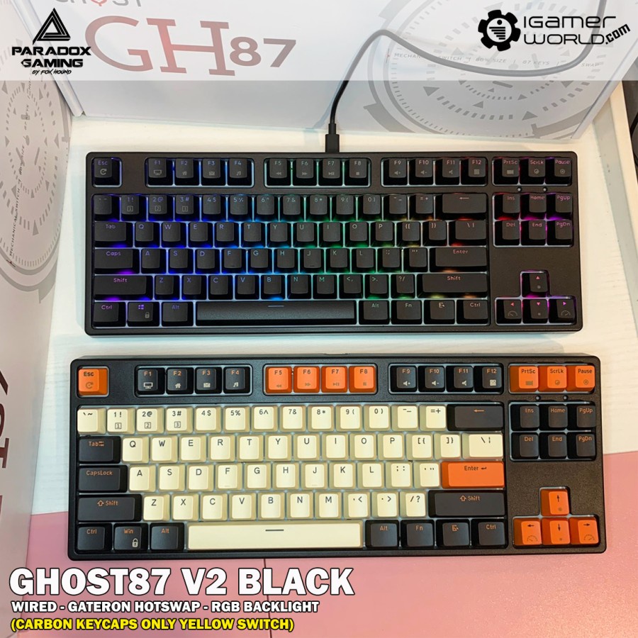 Jual Paradox Gaming GHOST87 V2 Black Hotswap RGB Mechanical Gaming ...