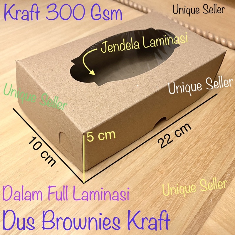 Jual Dus Kotak Box Brownies 22x10x5 KRAFT Jendela Laminasi 300 Gram ...