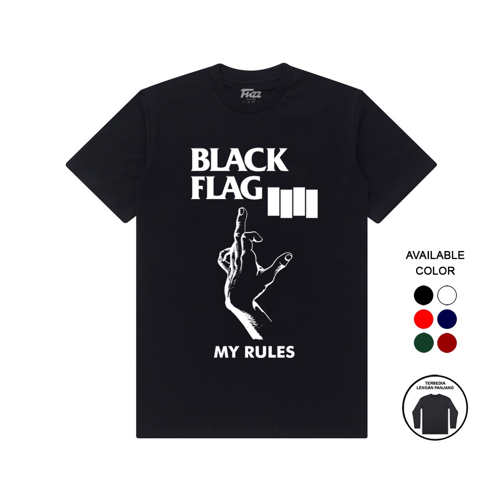 Jual KAOS BAND BLACK FLAG MY RULES ORIGINAL T SHIRT BAJU DISTRO MUSIK PUNK ROCK METAL PRIA ...