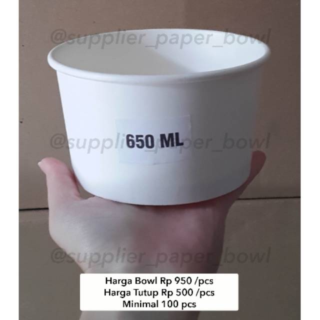 Jual Paper bowl 650 ml + tutup | Shopee Indonesia