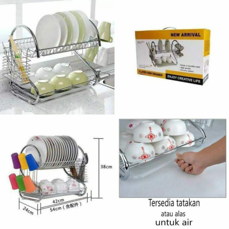 Jual Rak Piring Stainless 2 susun | Shopee Indonesia