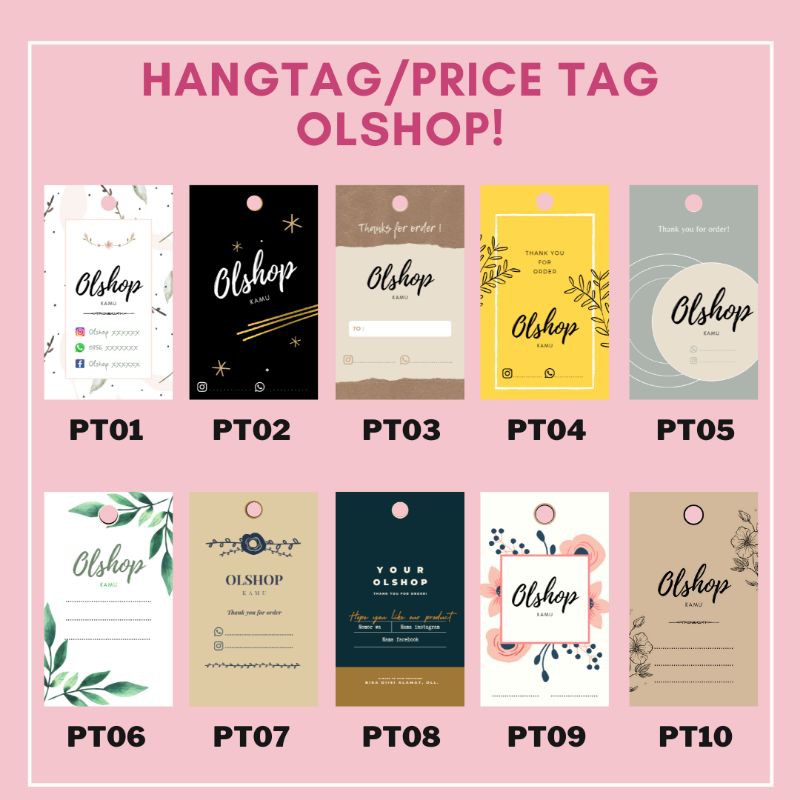 Jual [mp80] 40pcs LABEL OLSHOP THANK YOU HANGTAG PRICETAG OLSHOP ...