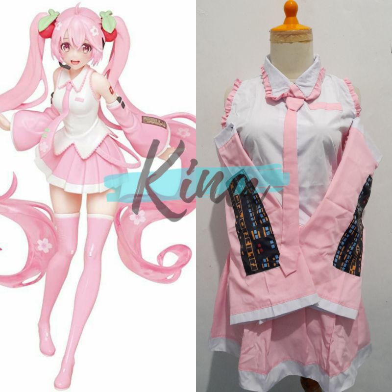 Jual Vocaloid Miku Sakura Miku Cosplay Costume | Shopee Indonesia
