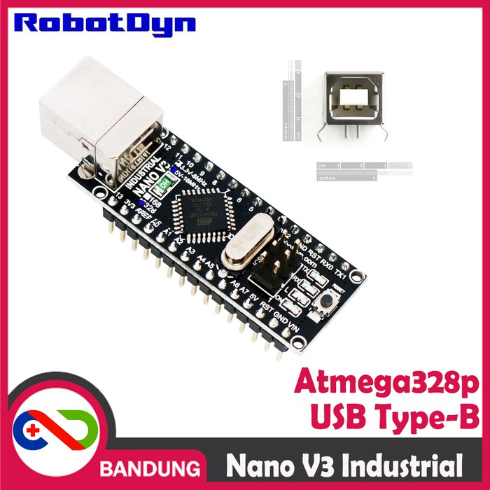 Jual Robotdyn Arduino Nano V3 Industrial Atmega 328 Ch340 5v Usb Type B