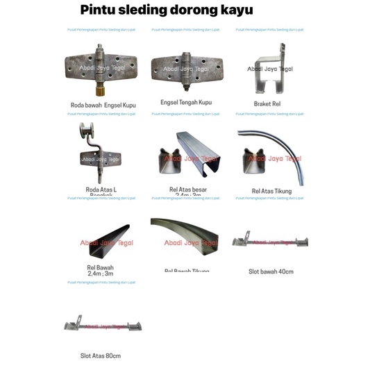 Jual Paket komponen pintu sleding dorong kayu 4m 6Daun pintu | Shopee ...