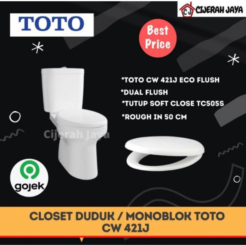 Jual Monoblok TOTO type CW 421 White Soft close / Closet KLOSET Duduk Toilet | Shopee Indonesia