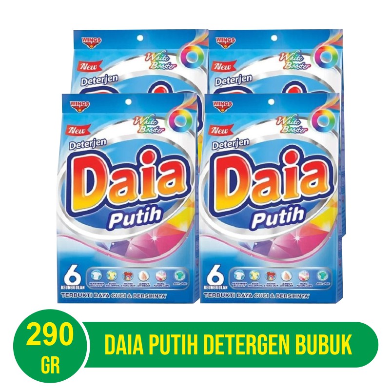 Jual Daia Putih Detergen Bubuk 290gr (4pcs) | Shopee Indonesia