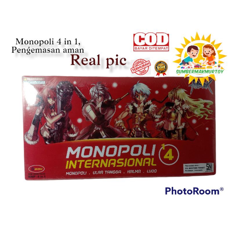 Jual Mainan Edukasi Anak Anak Monopoli 4 in 1 ,ludo ,halma ,ular tangga ...