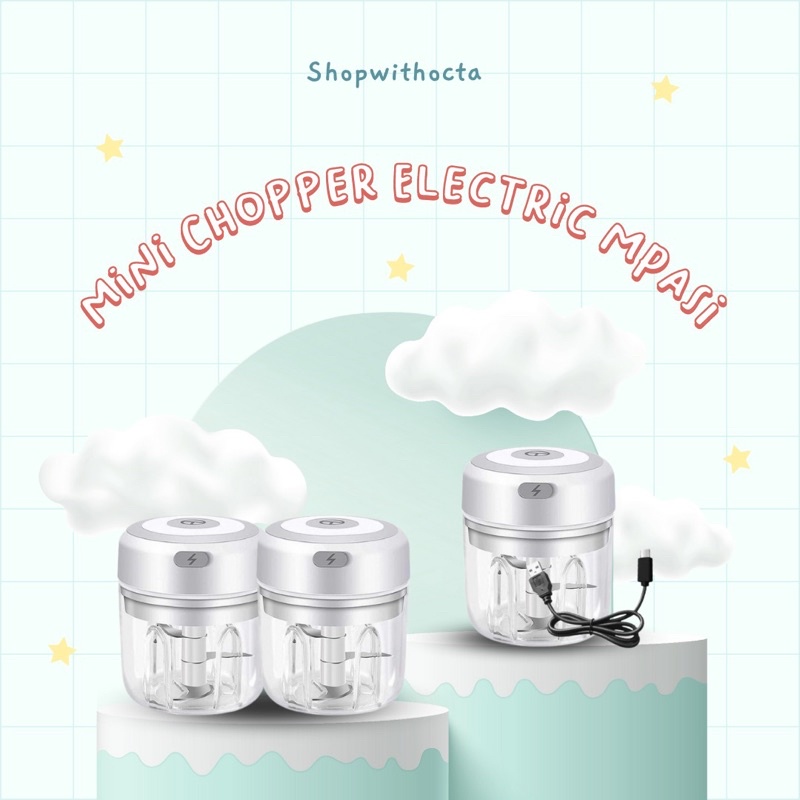 Jual mini chopper electric MPASI pemotong bawang / blender portable ...