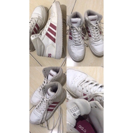 Jual adidas hoops 2.0 mid / second original white red | Shopee Indonesia