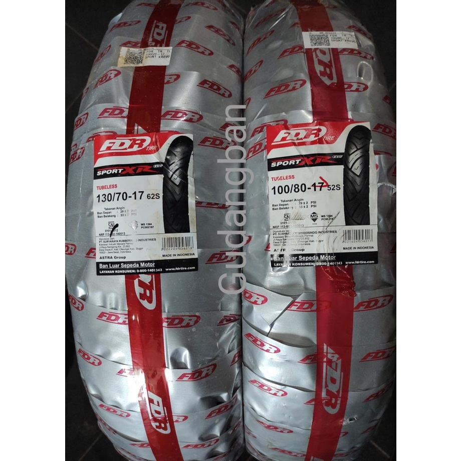 Jual ( PAKET 2 BAN RING 17 ) SPORT XR EVO 100 80 17 dan 130 70 17 FDR ...