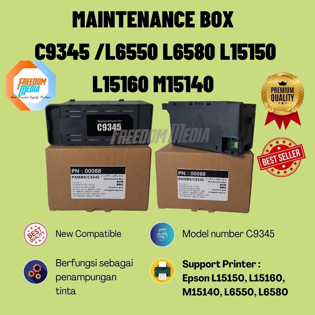 Jual MAINTENANCE BOX C9345 EPSON L15150 L15160 L15180 L18050 L6550 L6580 L8050 M15150 L8180 ...