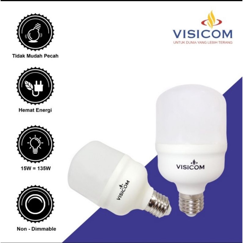 Jual LAMPU LED BULB KAPSUL 15WAT 15WATT VISICOM HB JUMBO | Shopee Indonesia