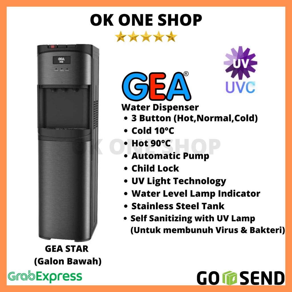 Jual GEA Dispenser Galon Bawah Star 5.0 | Shopee Indonesia