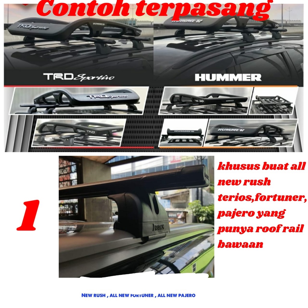 Jual Paket Lengkap Rack Mobil TRD Sportivo Hummer Rak Roof Rail Jepit ...