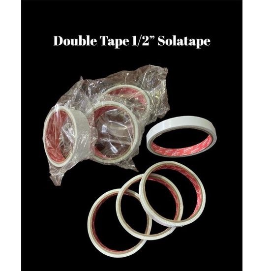 Jual DOUBLE TAPE / DOBEL TAPE SOLATAPE 1/2" (1PLASTIK=ISI 2 PCS ...