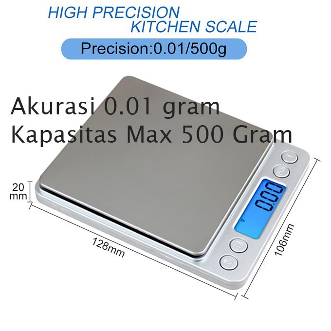 Jual Timbangan Digital Akurasi 0.01 gram Max 500 gram 0,01 0.01g Emas Bumbu Obat 500g 0.01gram ...