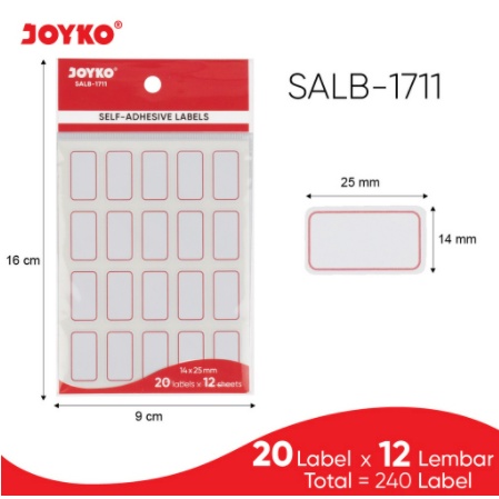 Jual LABEL STICKER SELF ADHESIVE LABELS JOYKO SALB STIKER 1701 1703 ...