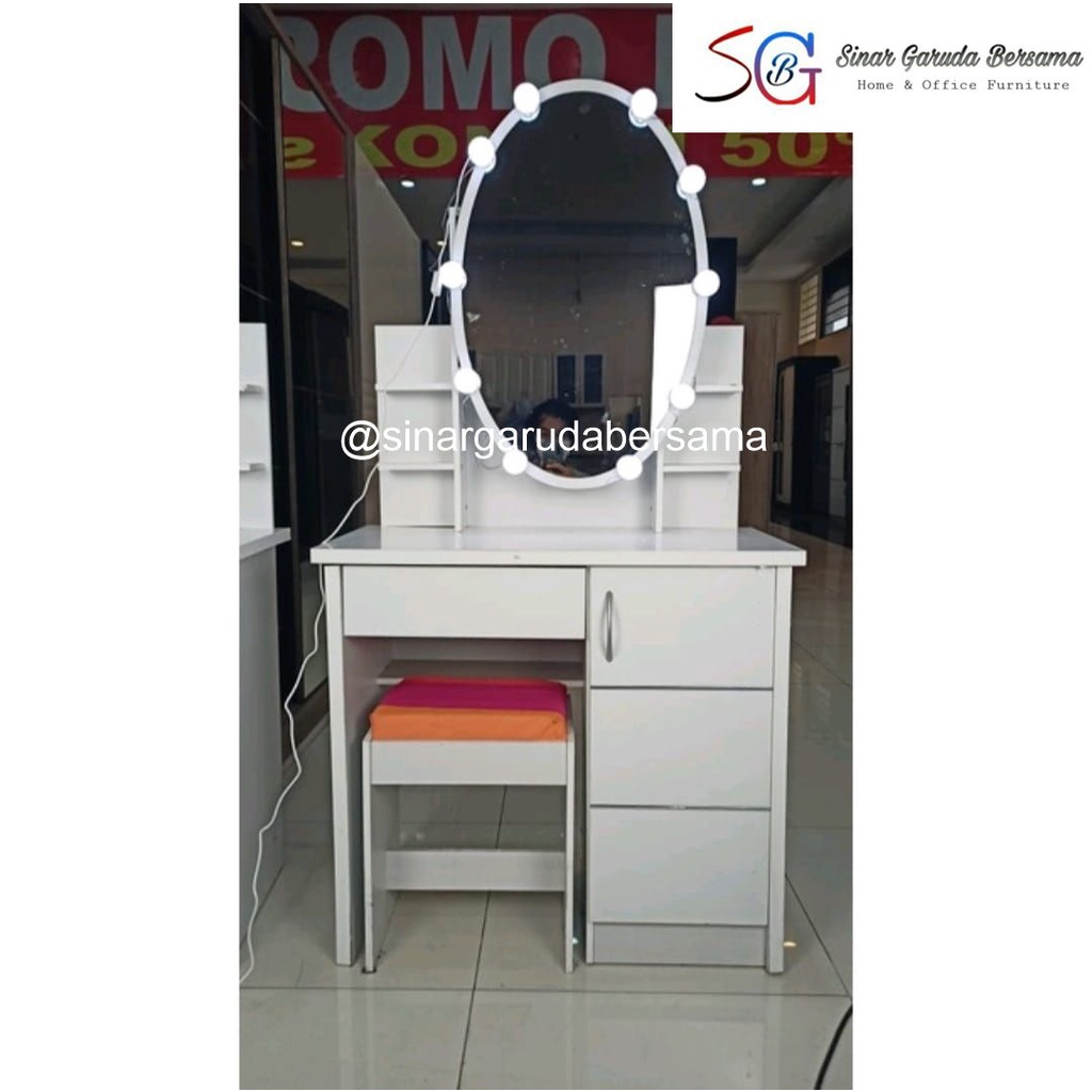 Jual MEJA RIAS KACA BULAT KACA GESER / MEJA RIAS KACA SLIDING / MEJA ...