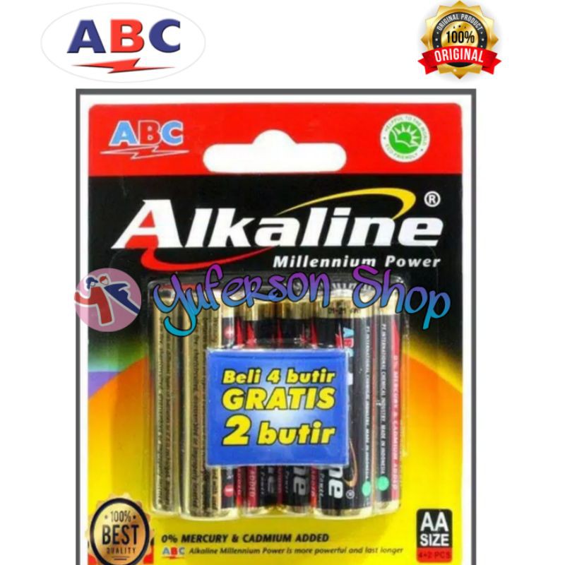 Jual Battery Alkaline AA LR06 1.5V 1 Pack (4+2 Pcs) | Shopee Indonesia