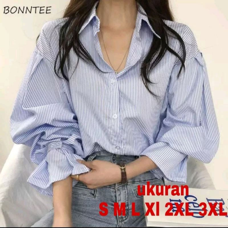 Jual RENATA KEMEJA SALUR KOREA WANITA BIG SIZE JUMBO UKURAN S M L XL 2XL 3XL 5L ATASAN OVER SIZE ...
