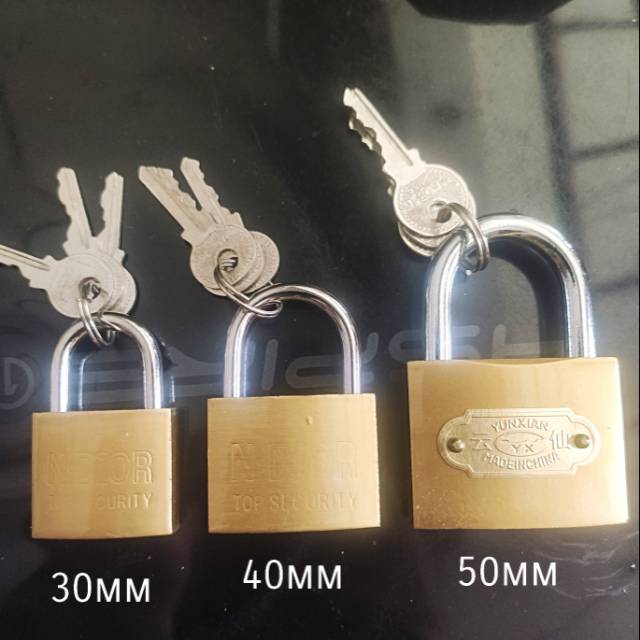 Jual Kunci gembok kuning 30mm 40mm 50mm | Shopee Indonesia