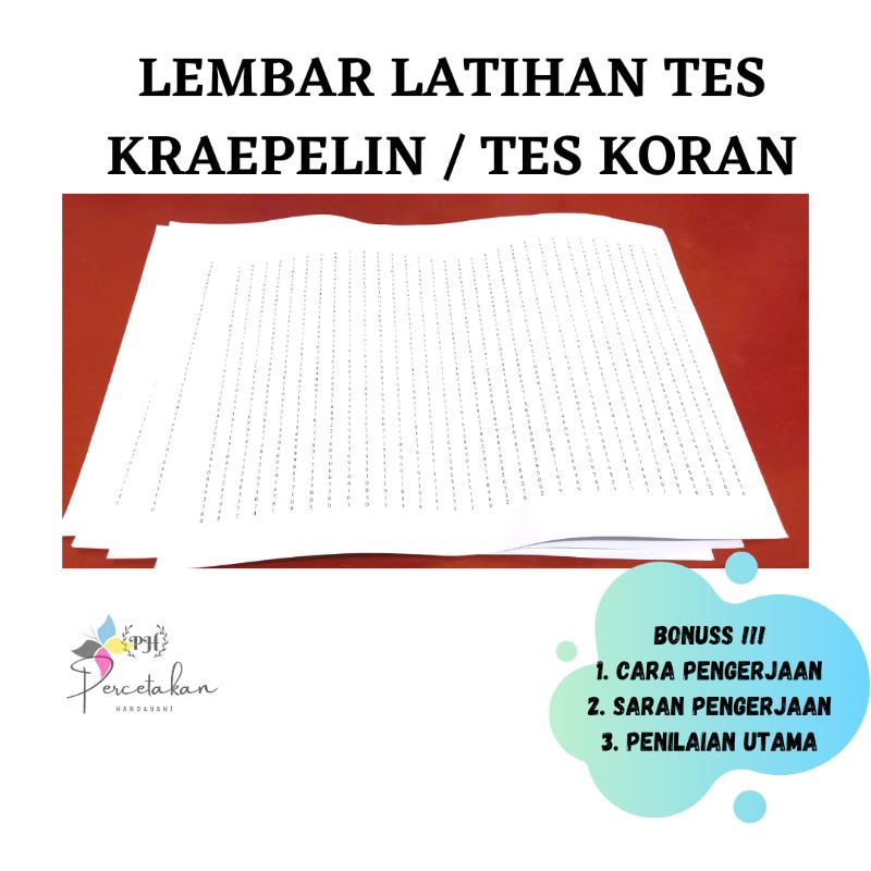 Jual TES KRAEPELIN A3 / TES KORAN / TES PSIKOTES | Shopee Indonesia