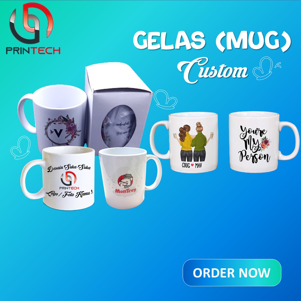 Jual Cetak Mug Gelas Promosi Custom Print Souvenir MUG | Shopee Indonesia