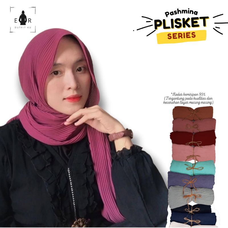 Jual Pashmina Plisket Premium 180x75 cm | Shopee Indonesia