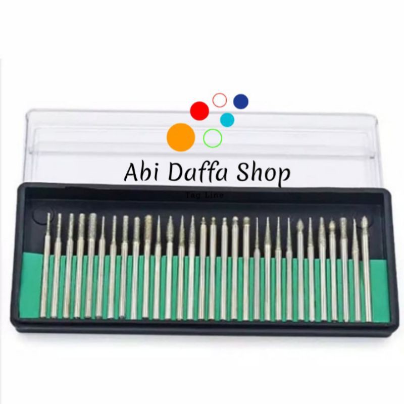 Jual 30Set Mata Grafir Intan Mini Diamond Burr Alat Ukir Batu Mata Bor ...