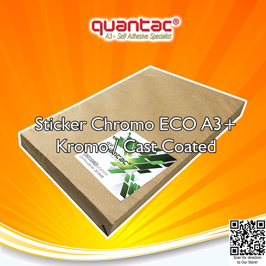 Jual Quantac Stiker Kertas Kromo ECO A3+ Digital Print Laser Toner Cast ...