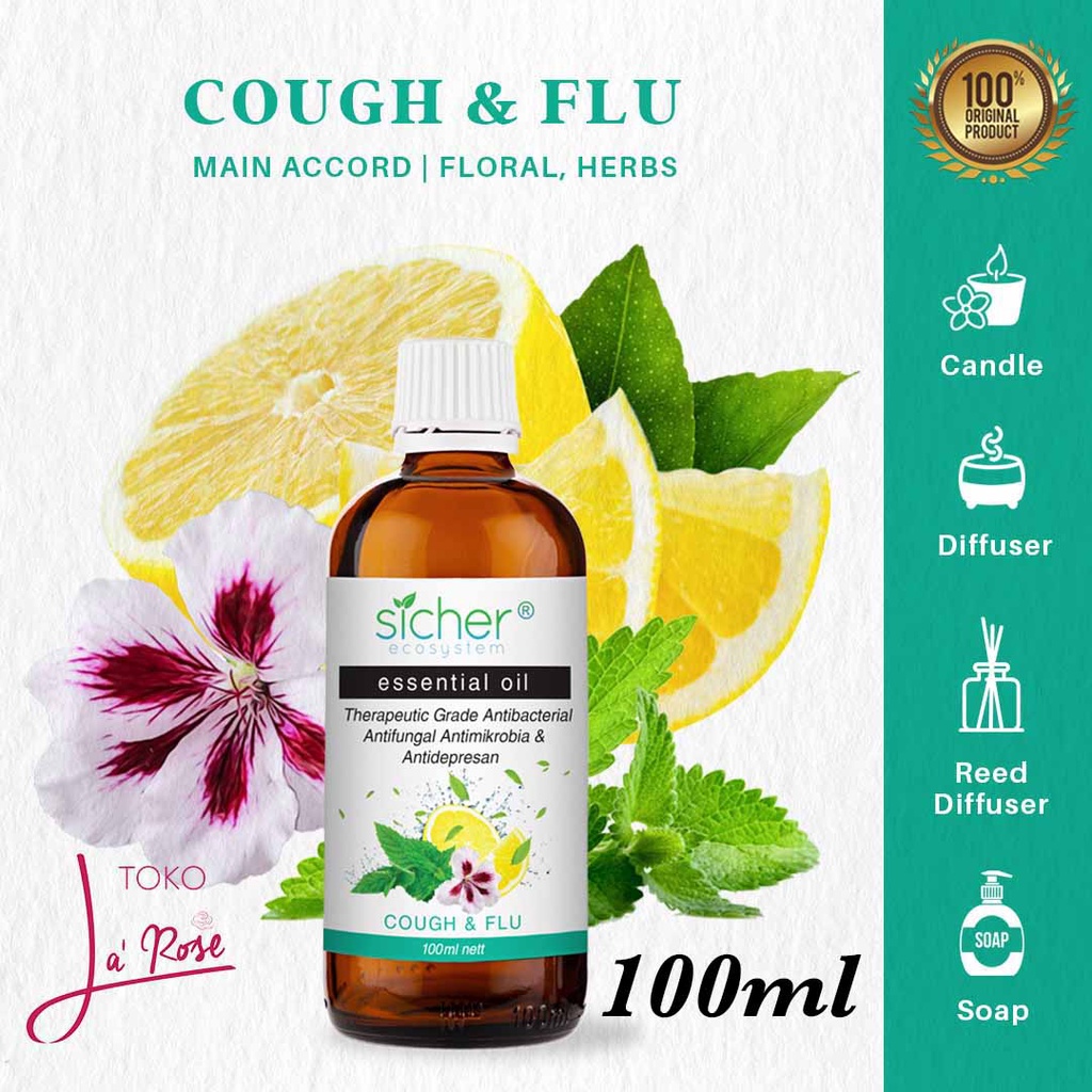Jual Aromaterapi Batuk Pilek DIffuser Sicher Aromatherapy Essential Oil Cough Flu 100ml | Shopee ...