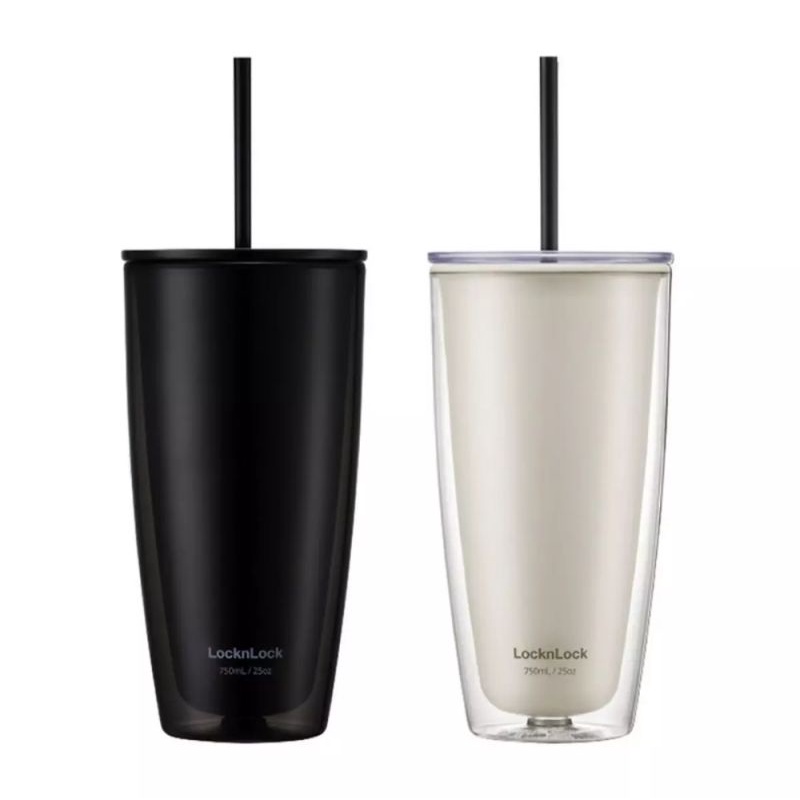 Jual Lock n Lock Double Wall BUCKET Cold Cup WITH STRAW HAP507 720ml ...