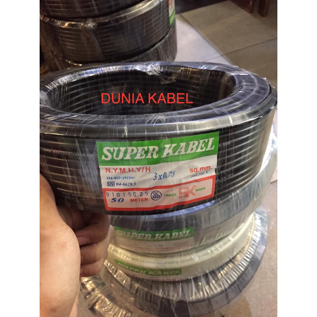 Jual Kabel NYYHY / Serabut 3x0.75 3x0,75 Merek Super hitam @50 meter ...