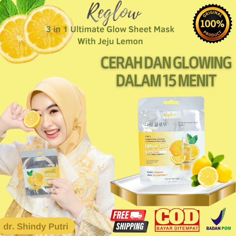 Jual Reglow Sheet Mask Korean Glass Skin With Jeju Lemon Masker Wajah ...