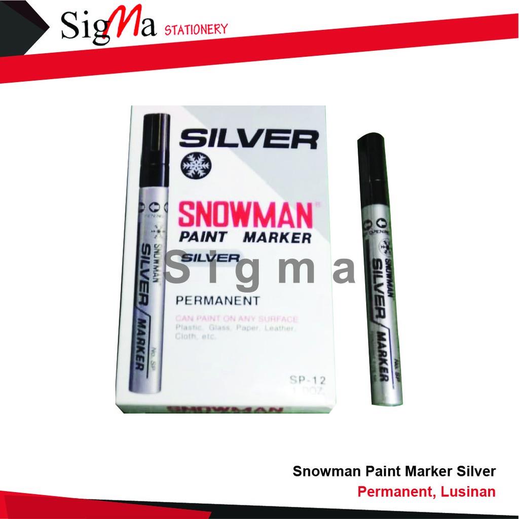 Jual [ 1 LUSIN ] Snowman Permanent Pain Marker Silver Gold / Spidol ...