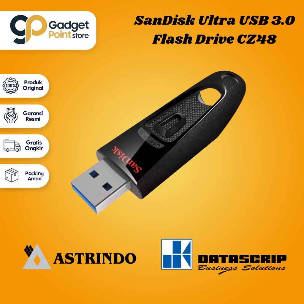 Jual Flashdisk SanDisk 16GB USB 3.0 Ultra CZ48 - Garansi Resmi 5 Tahun ...