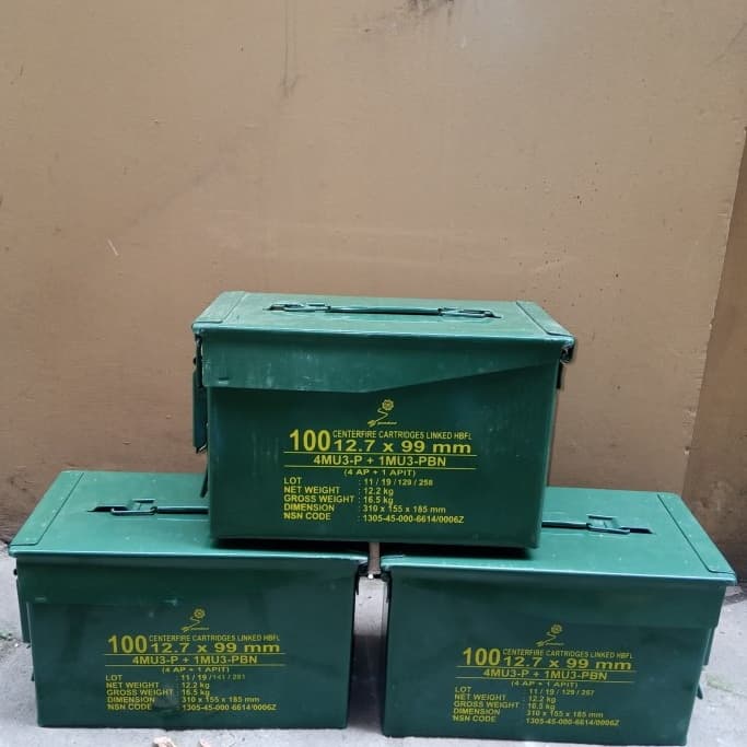 Jual Ammo Box / Box TNI Pindad Kotak Tentara Besi Fullmetal Like New ...