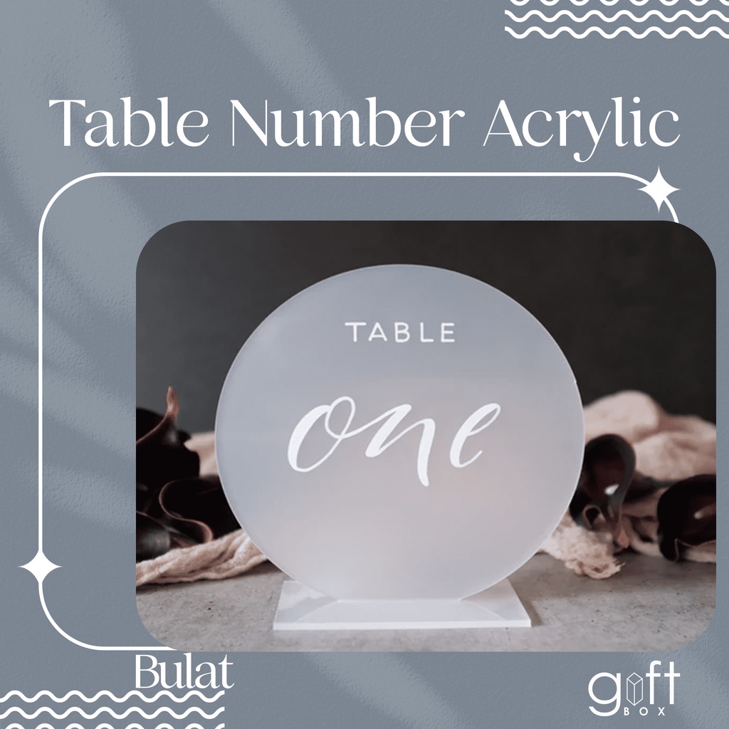 Jual Table Number Acrylic Hexa dan Bulat I Nomor Meja Akrilik I Table ...