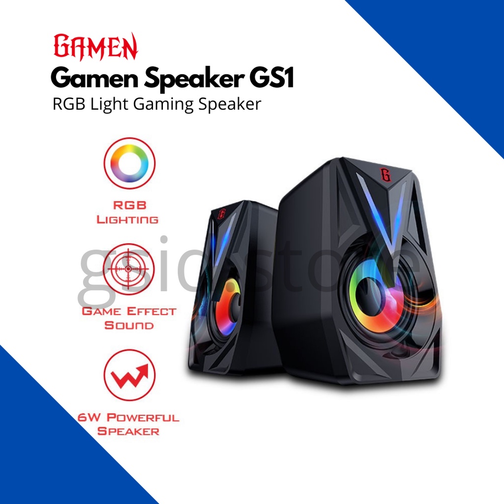 Jual Gaming Speaker Gamen GS1 RGB Light Excellent Bass for Laptop/PC | Shopee Indonesia