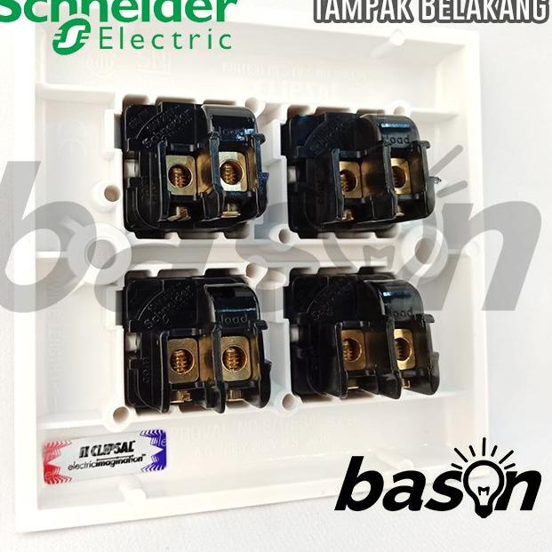 Jual SCHNEIDER Classic 4 Gang 1 Way Switch - Clipsal - Saklar 4 Tombol ...