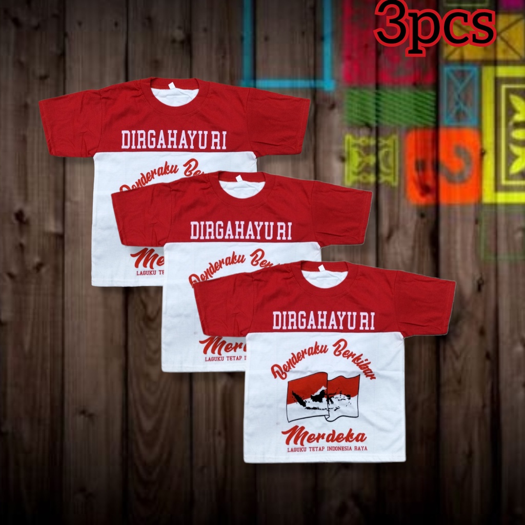 Jual ATASAN ANAK MERAH PUTIH GAMBAR BENDERA/BAJU MERAH PUTIH MOTIF ...