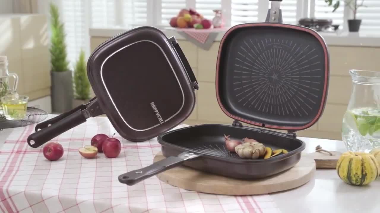 Jual Happycall Titanium Double Pan Jumbo Grill Brown 30 cm - Alat ...