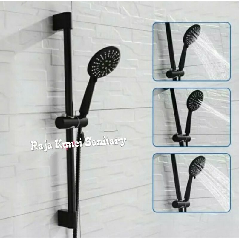 Jual Shower Tiang Hitam/Shower Set Hitam/Paket Shower Tiang + Kran/ABS ...
