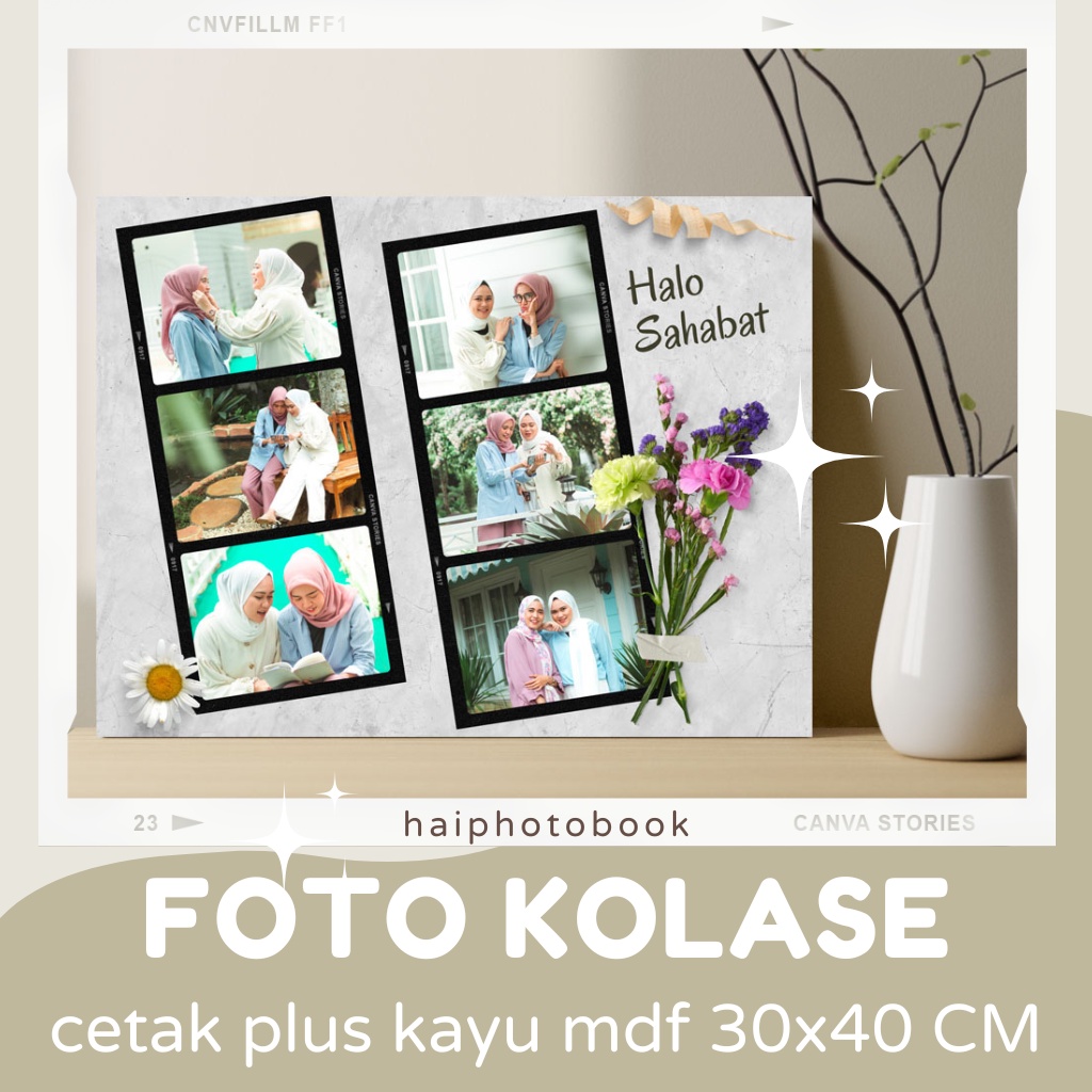 Jual Cetak Foto KOLASE Ukuran 17R ( 30X40 CM ) Plus Kayu MDF | Shopee ...