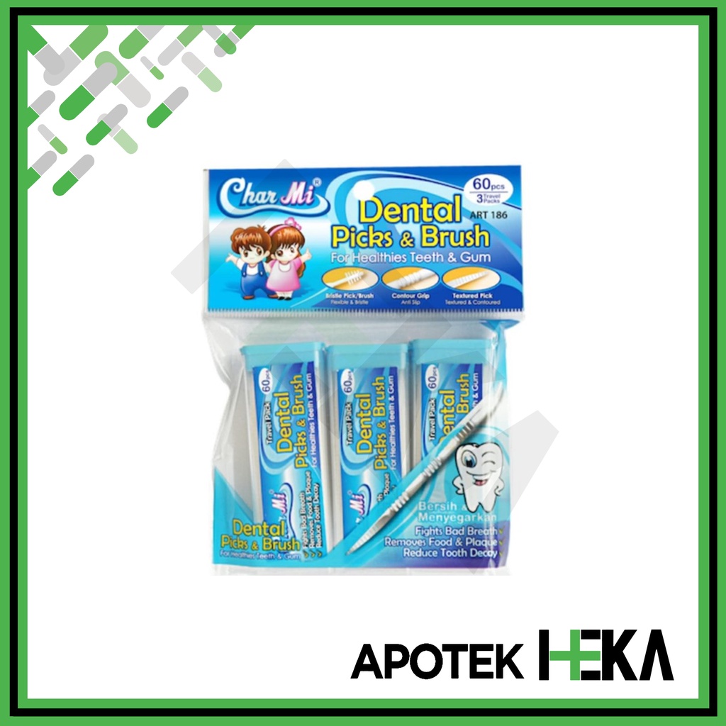 Jual Charmi Dental Picks & Brush isi 180 - Tusuk Gigi Benang (SEMARANG ...